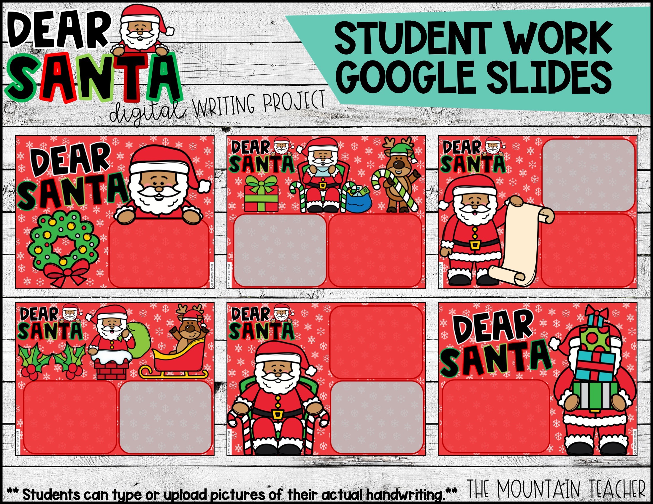 Letter to Santa Christmas Writing Activity for Google Slides with ...
