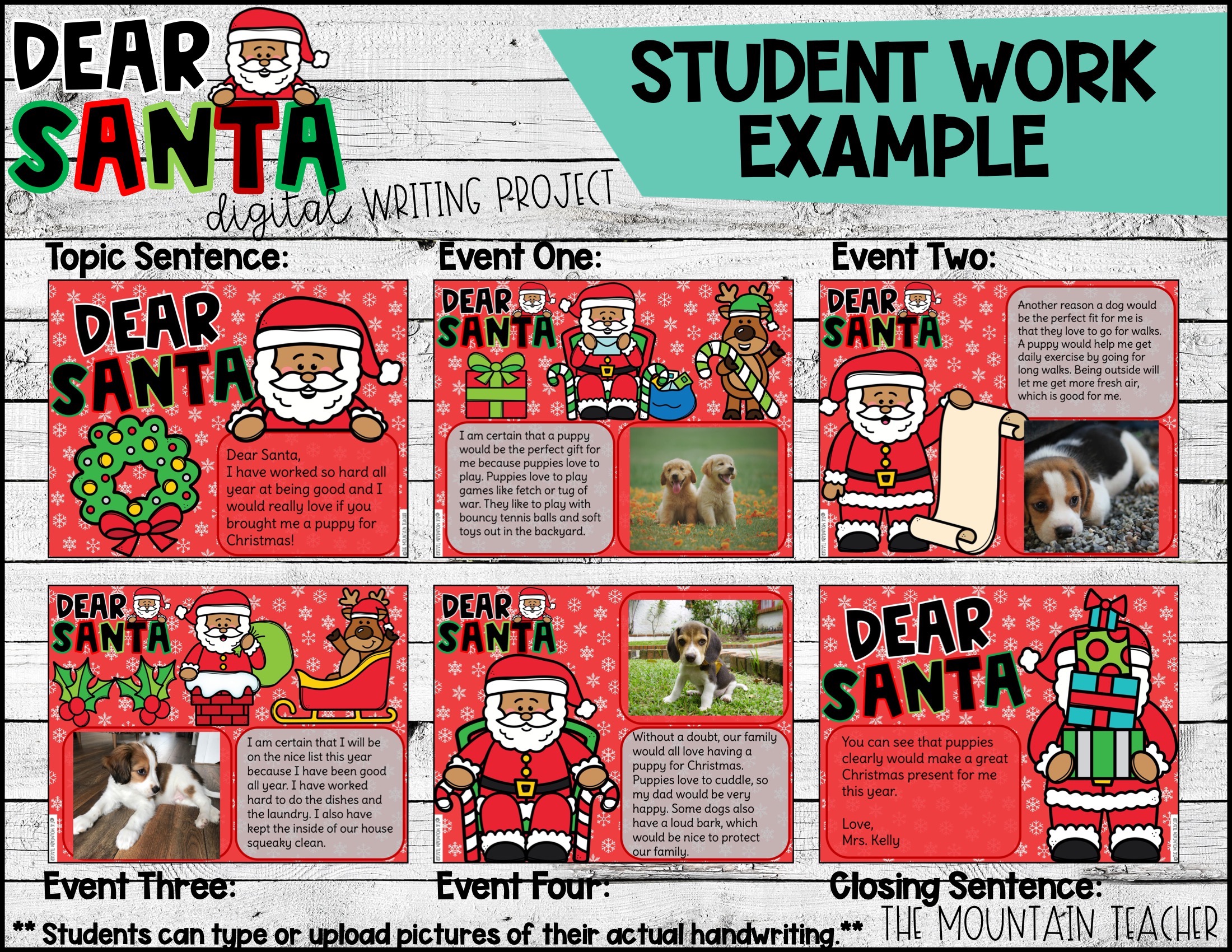 Letter to Santa Christmas Writing Activity for Google Slides with ...