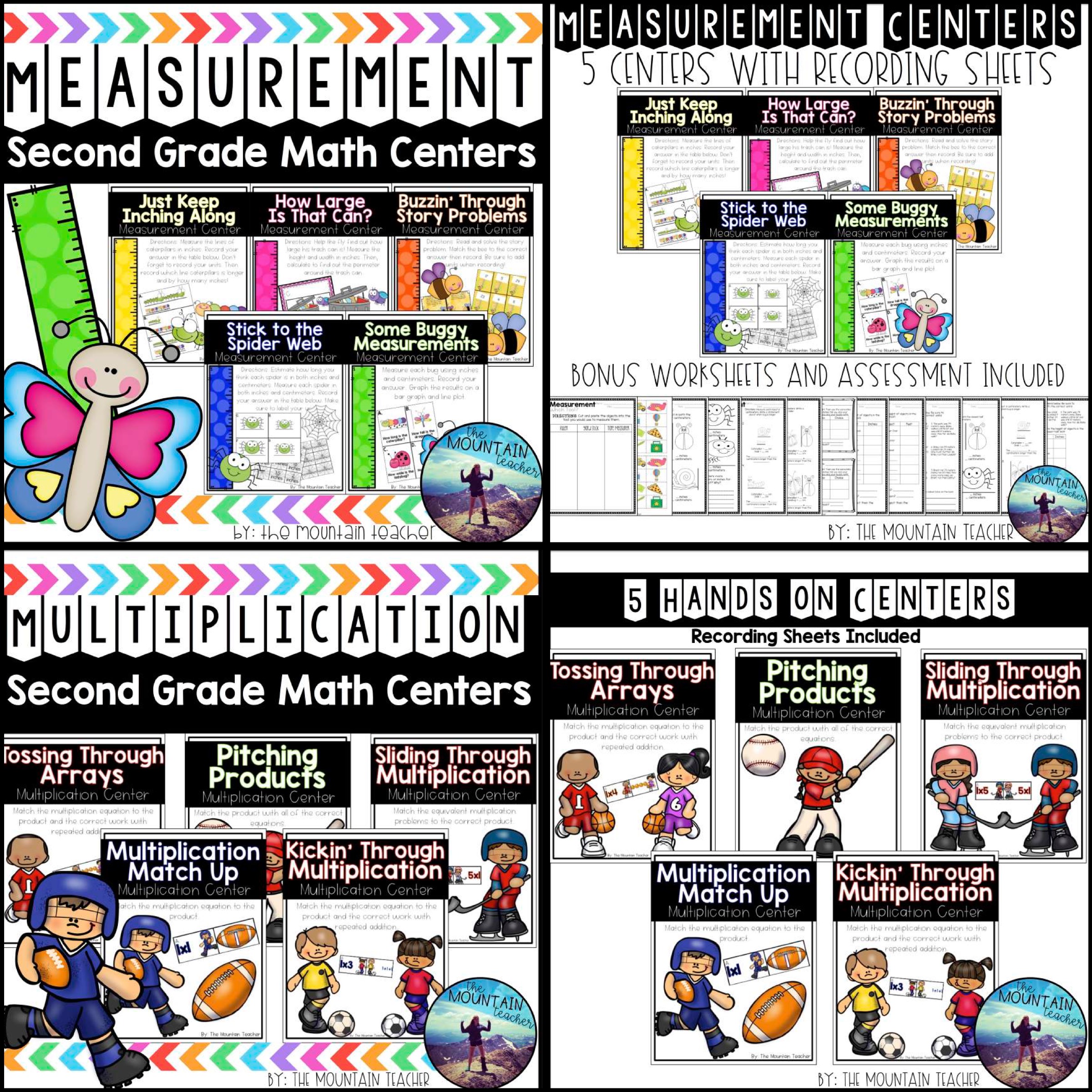 2nd Grade Math Centers BUNDLE | Activities for the YEAR - Classful