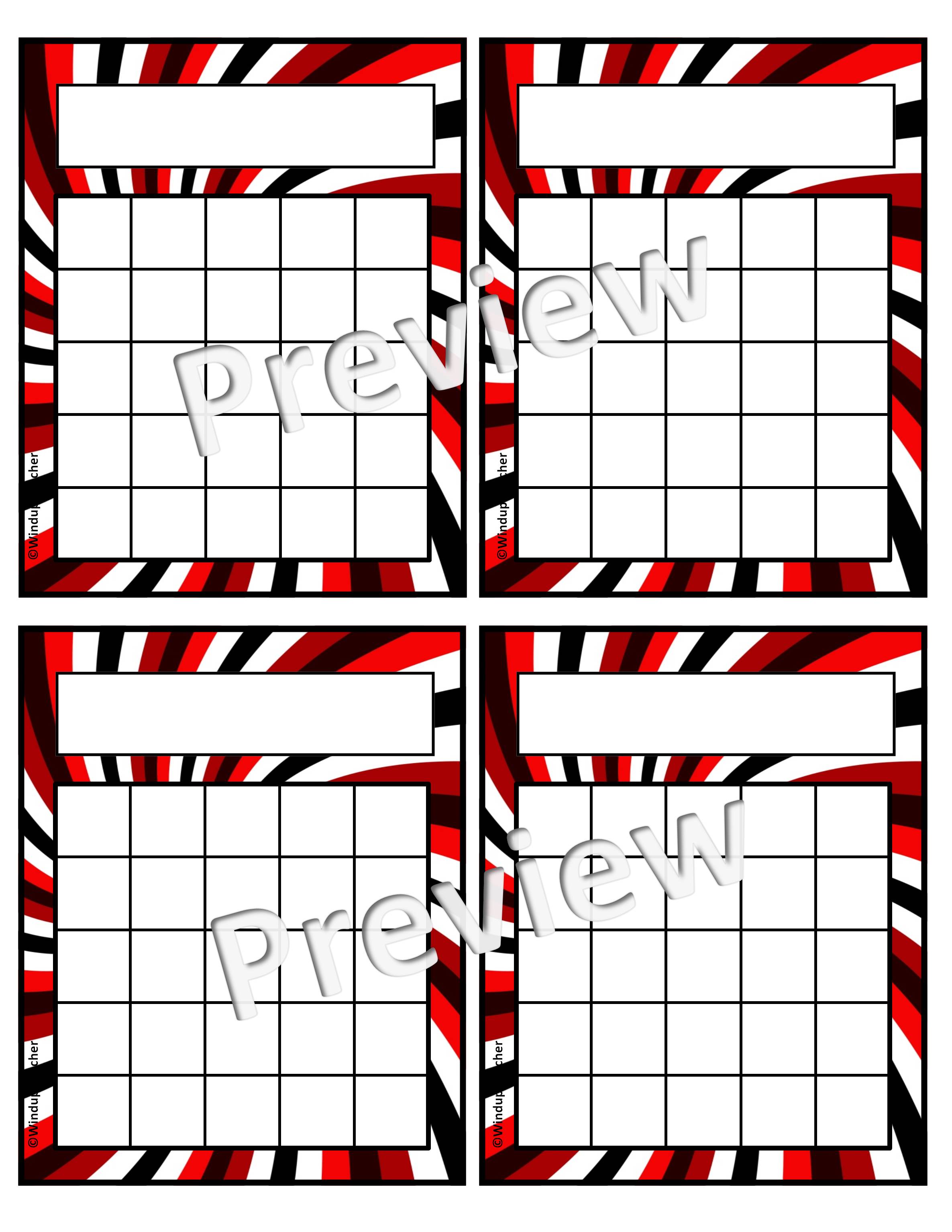 Black and Red Classic Sticker Charts - Classful