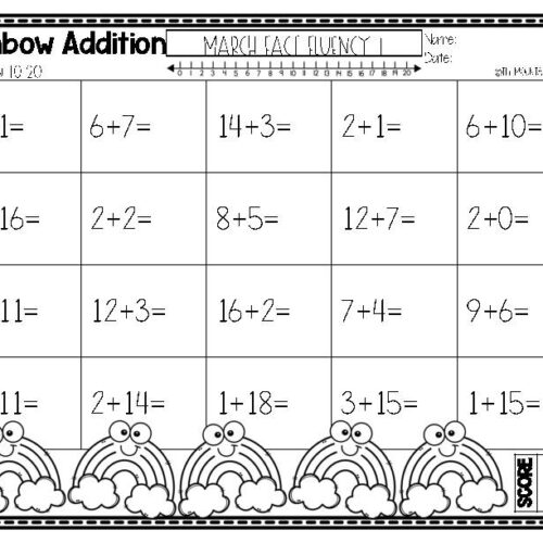 March Math Fact Fluency Worksheets | Printable and Google Slides - Classful