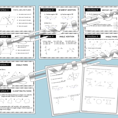 High School Geometry Stations Activities - Classful