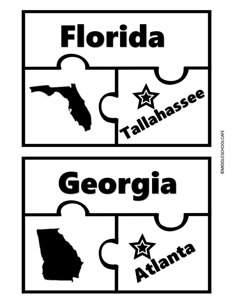 Southeast Region US States Puzzles - Classful