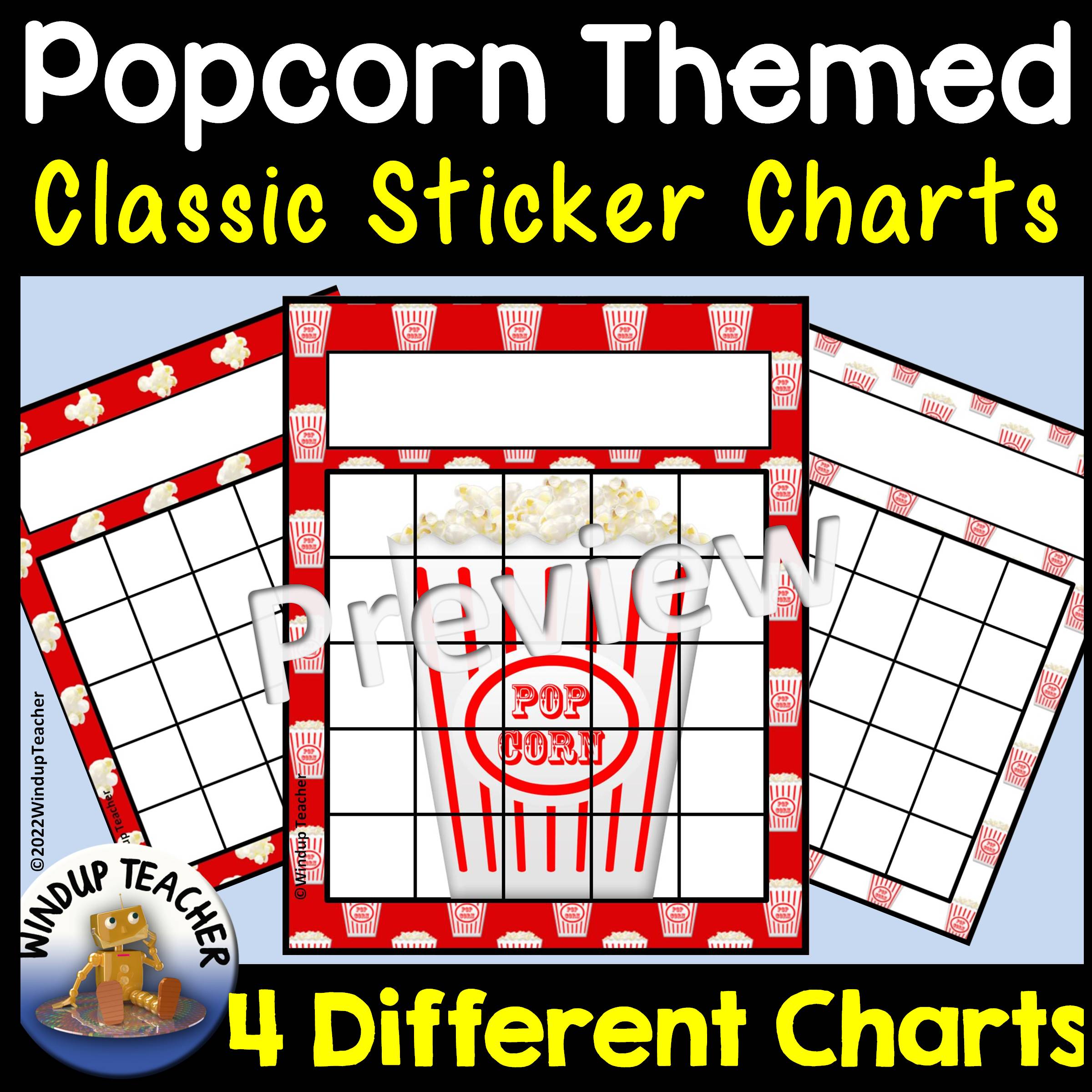 Popcorn Classic Sticker Charts - Classful