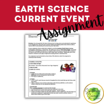 Back To School Earth Science Current Event Assignment - Classful