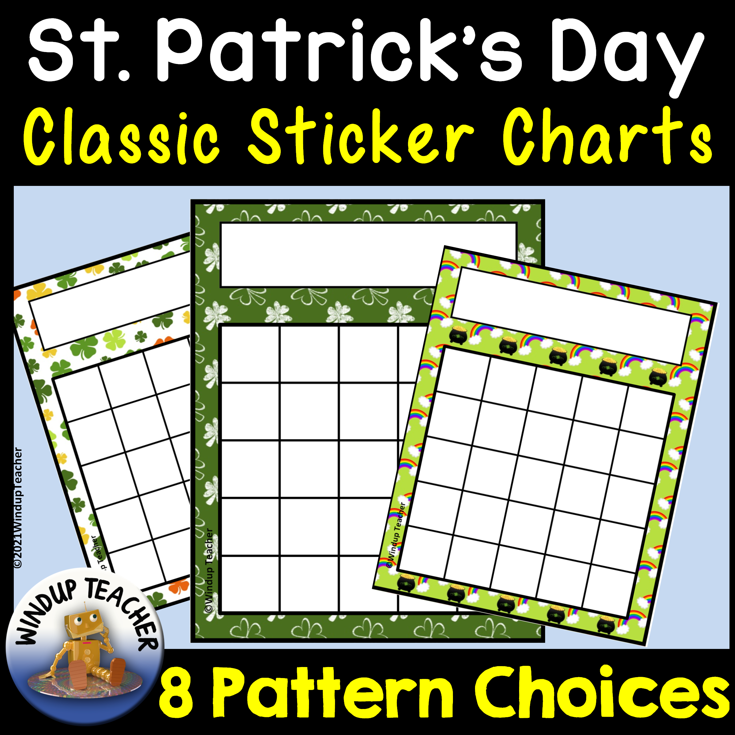 St. Patrick's Day Sticker Charts - Classful