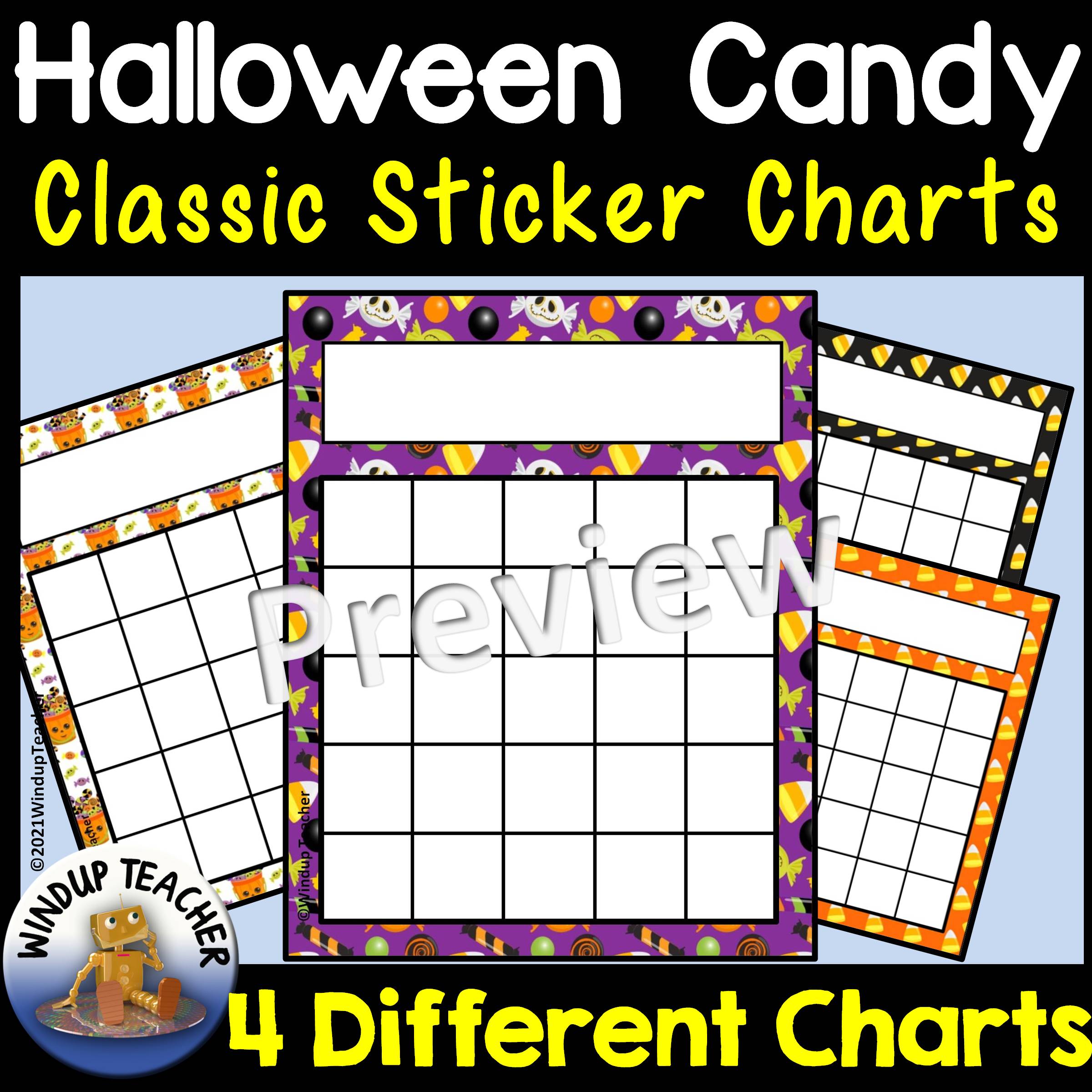 Halloween Candy Classic Sticker Charts - Classful