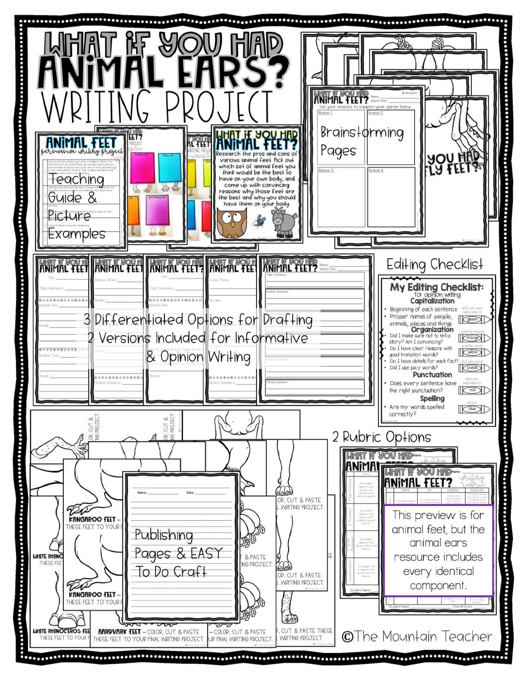 What If You Had Animal Ears Writing Activity | Animal Adaptation ...