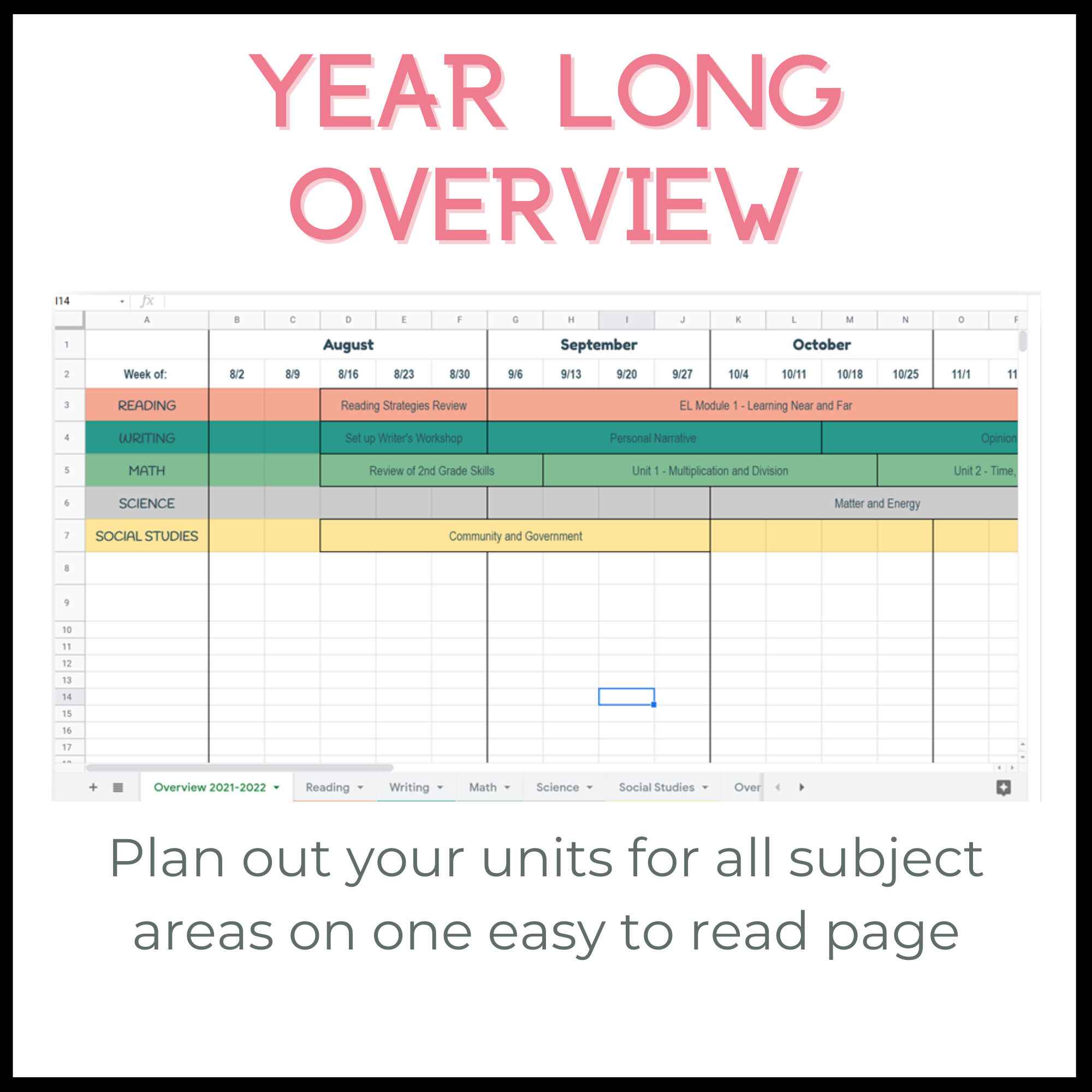 Editable Curriculum Map Template Digital - Year Long Planning - Classful