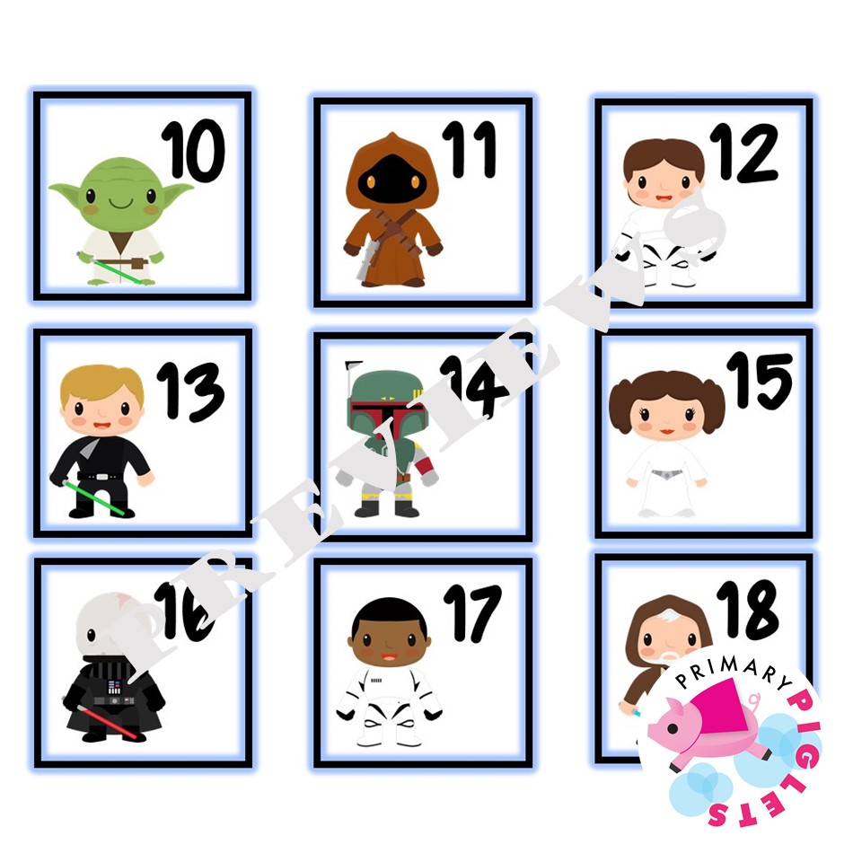 Star Wars Classroom Calendar Pocket Chart Calendar Cards Star Wars ...