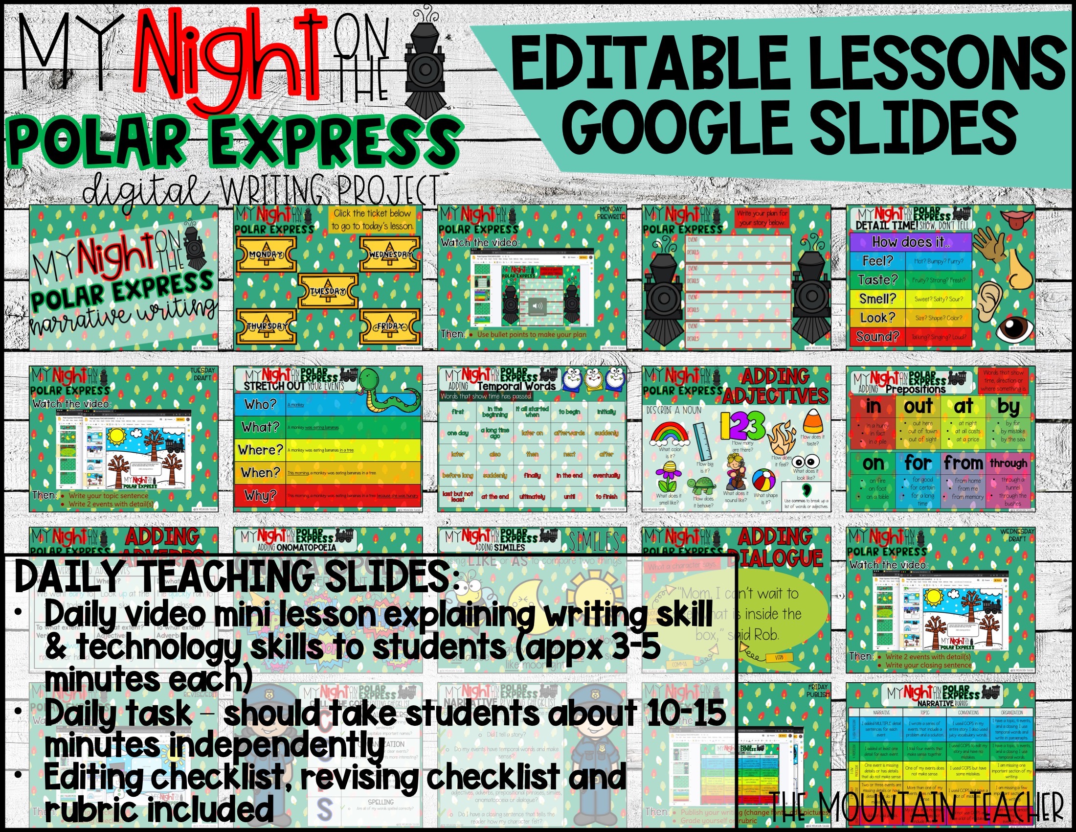 Polar Express Christmas Writing Activity for Google Slides with Videos ...