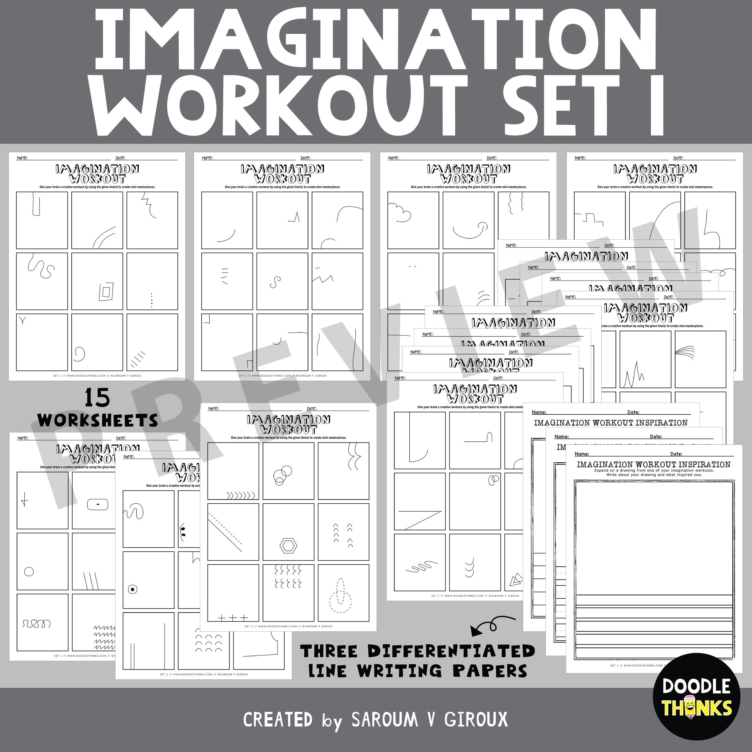 Imagination Workout Sets | Drawing and Doodle Prompts - Classful