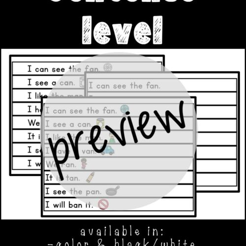 CVC Word Reading Fluency for an Word Family - Classful