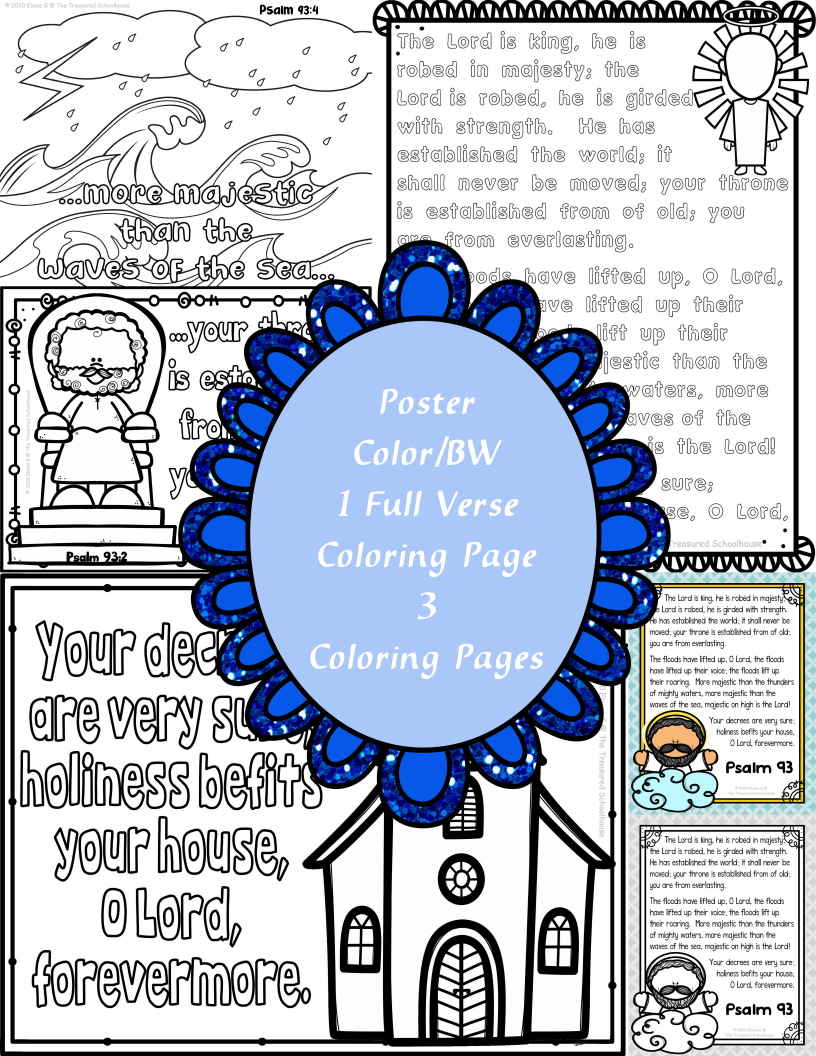 Psalm 93 Worksheet & Activity Pack - Classful