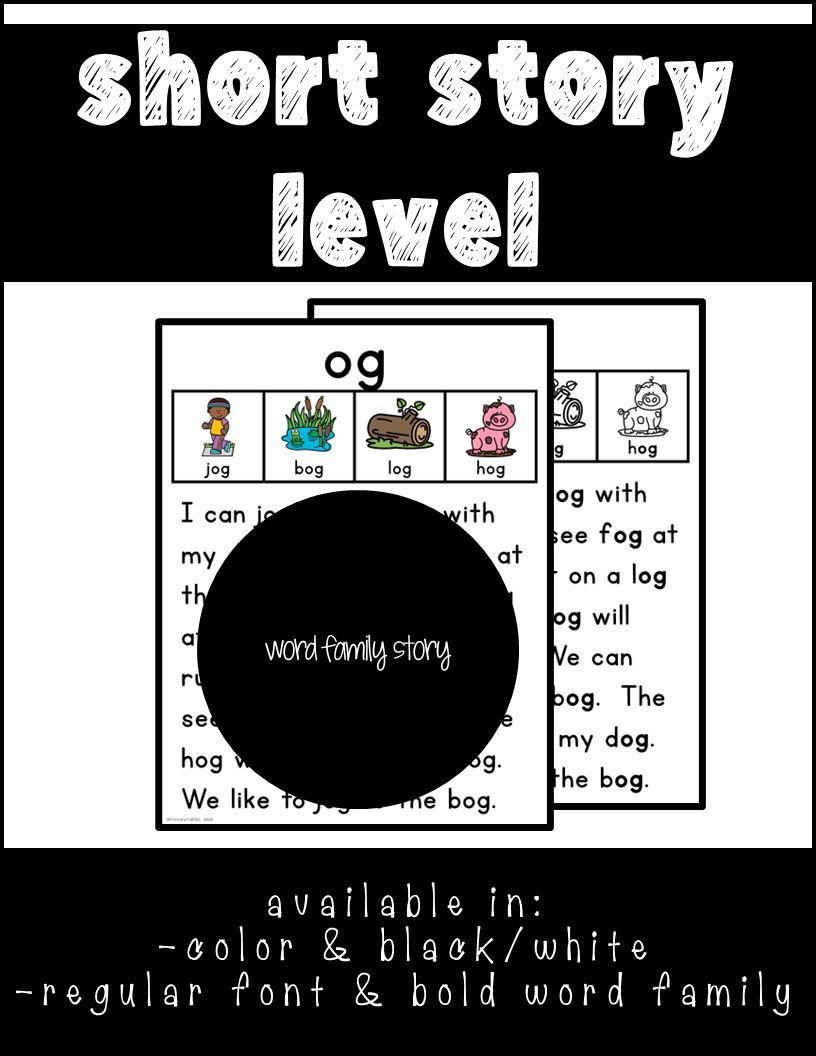 CVC Word Reading Fluency for og Word Family - Classful