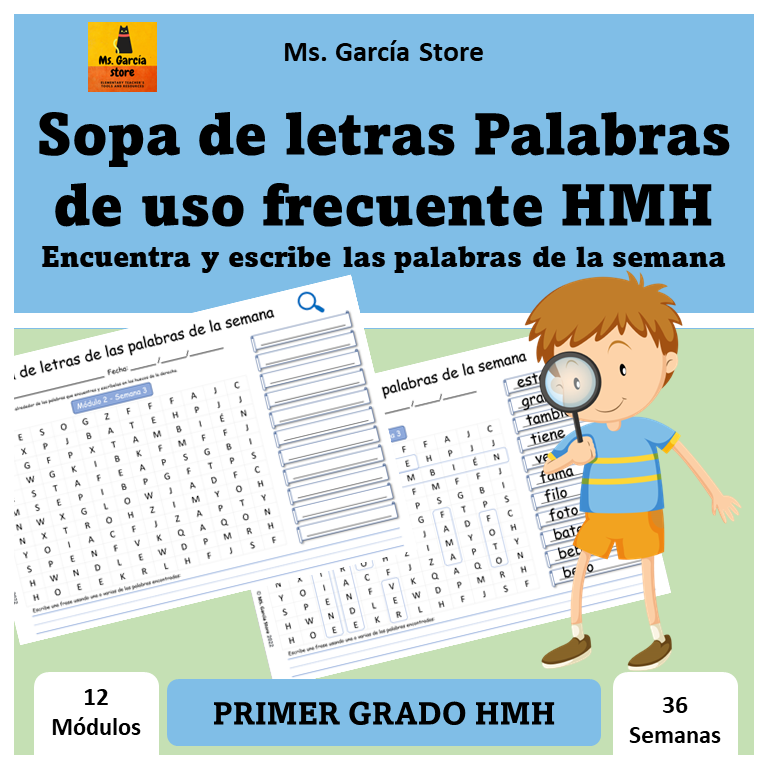 Sopa de letras- Encuentra y escribe las palabras HMH de la semana ...