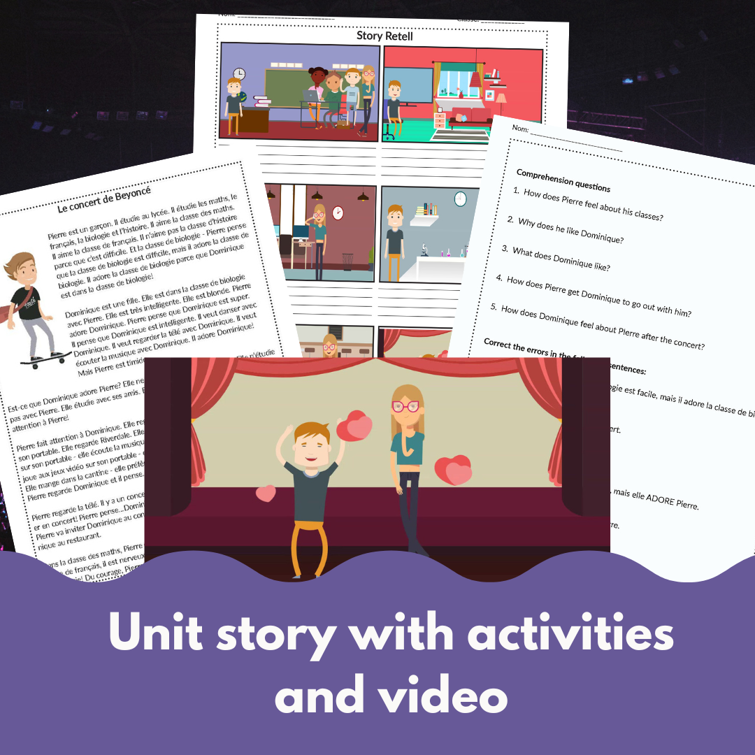 J'aime - Comprehensible Input unit 2 for beginning French - Classful