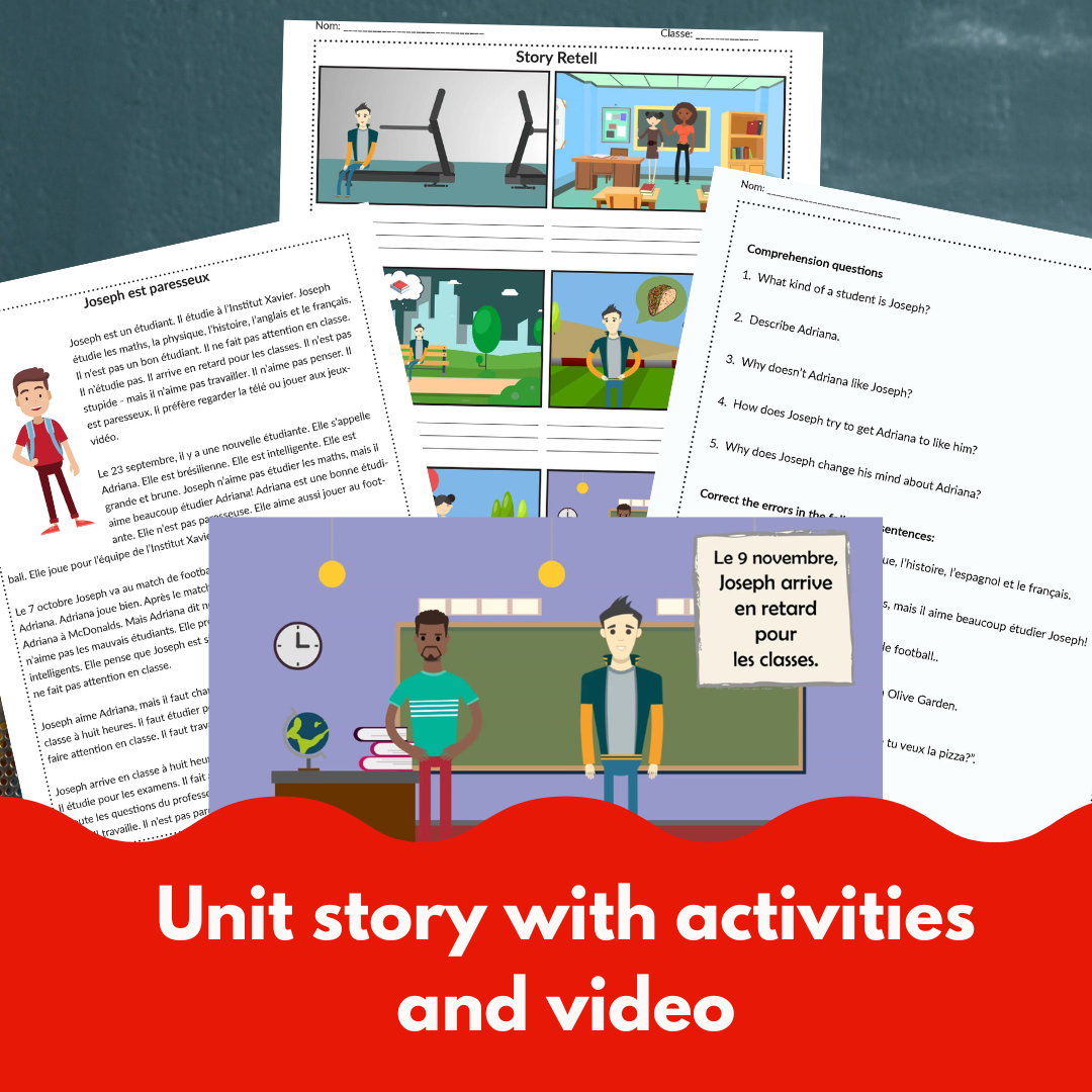 Le lycée - Comprehensible Input unit 3 for beginning French - Classful