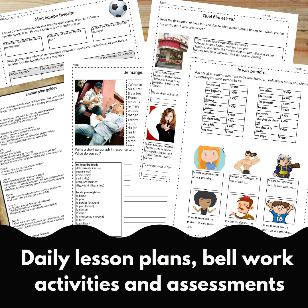 On va sortir - Comprehensible Input unit 4 for beginning French - Classful