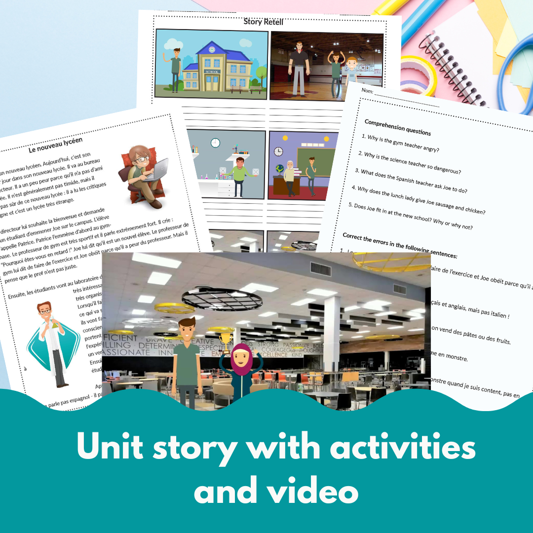 French Comprehensible Input unit 1 for level 2 | La rentrée - Classful