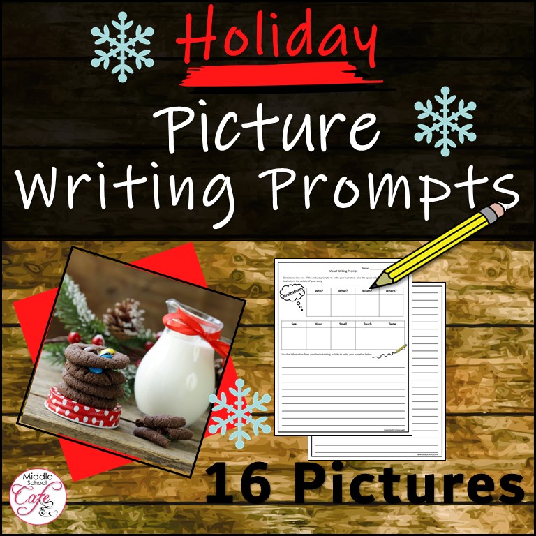 Narrative Writing Prompts Holiday Picture Activity - Classful
