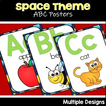 Space Theme Classroom Decor Alphabet Posters - Classful