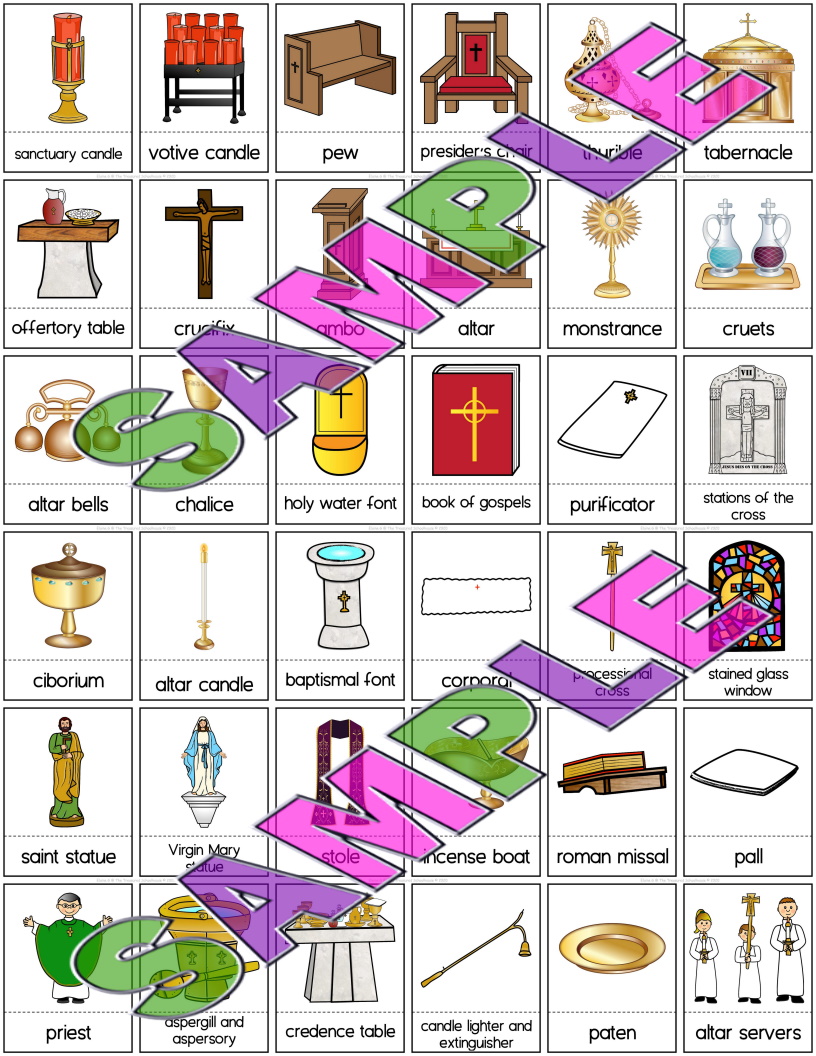 What's Inside the Church 3-Part Cards - Classful