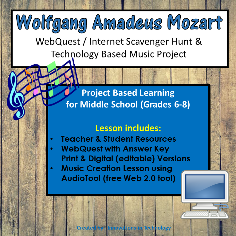 Music of Wolfgang Mozart - WebQuest & Music Composition - Classful