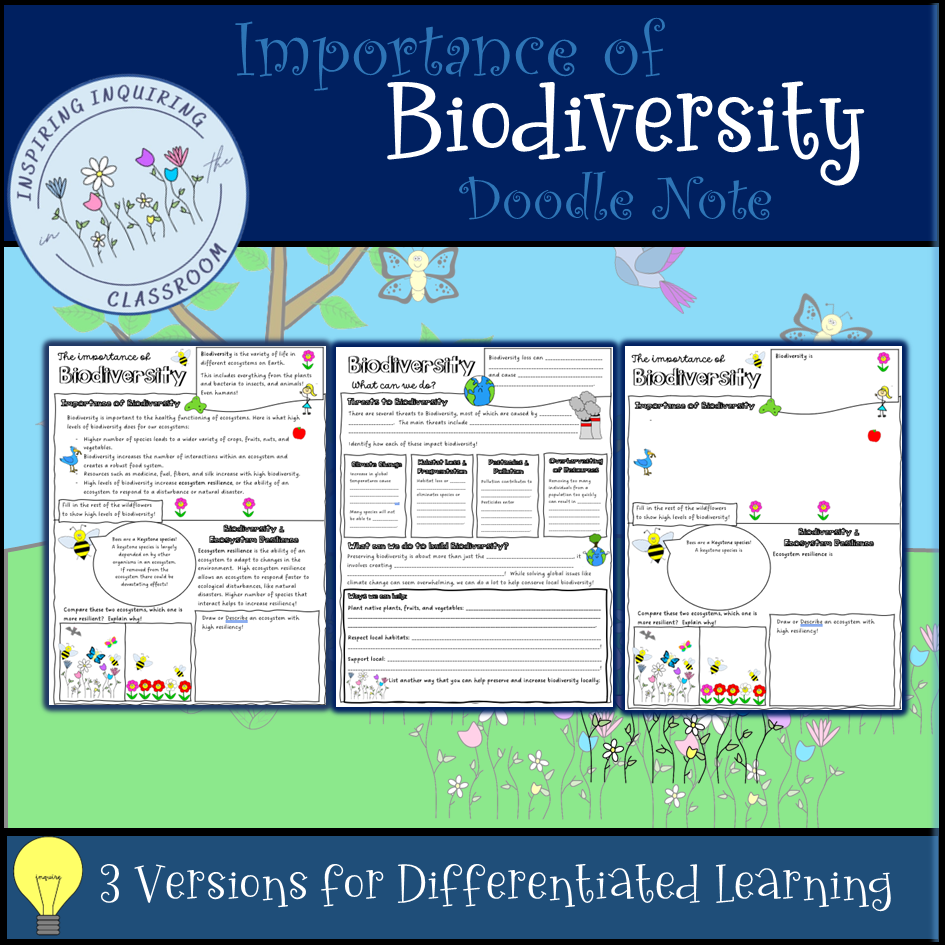 Importance of Biodiversity Doodle Note - Classful