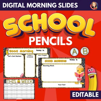 Digital Morning Work Assignment Slides in Pencil Theme - Classful