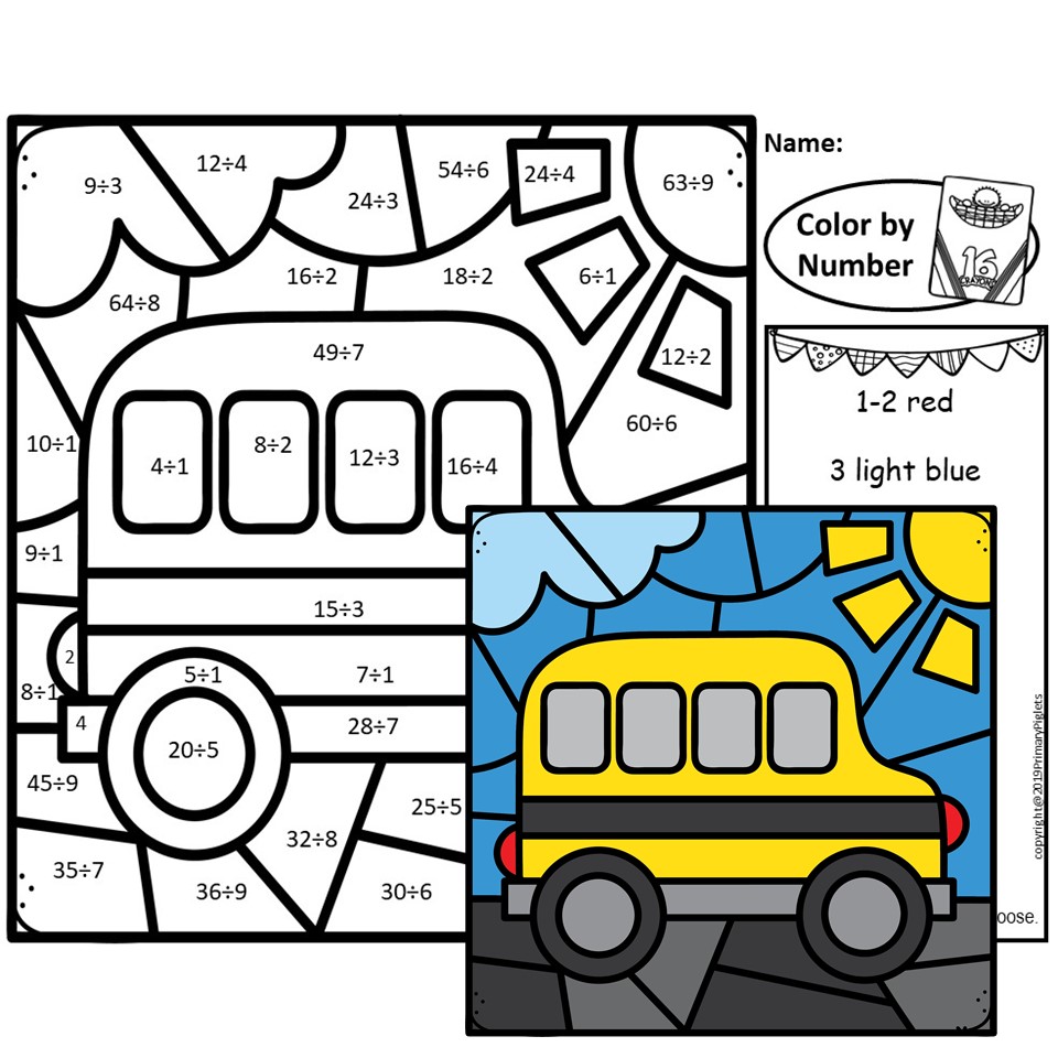 Back to School Division Color by Number Division Color by Code Division ...