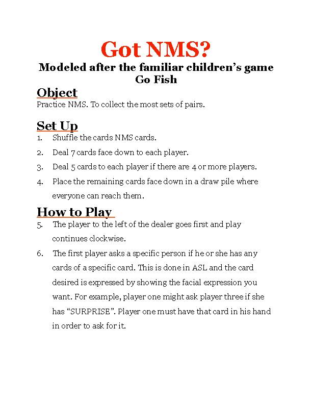 GOT NMS - An ASL CARD GAME - Classful