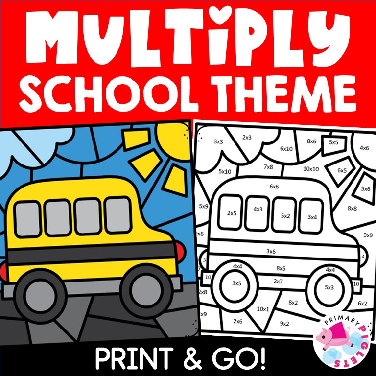 Back to School Multiplication Color by Number Multiplication Color by ...