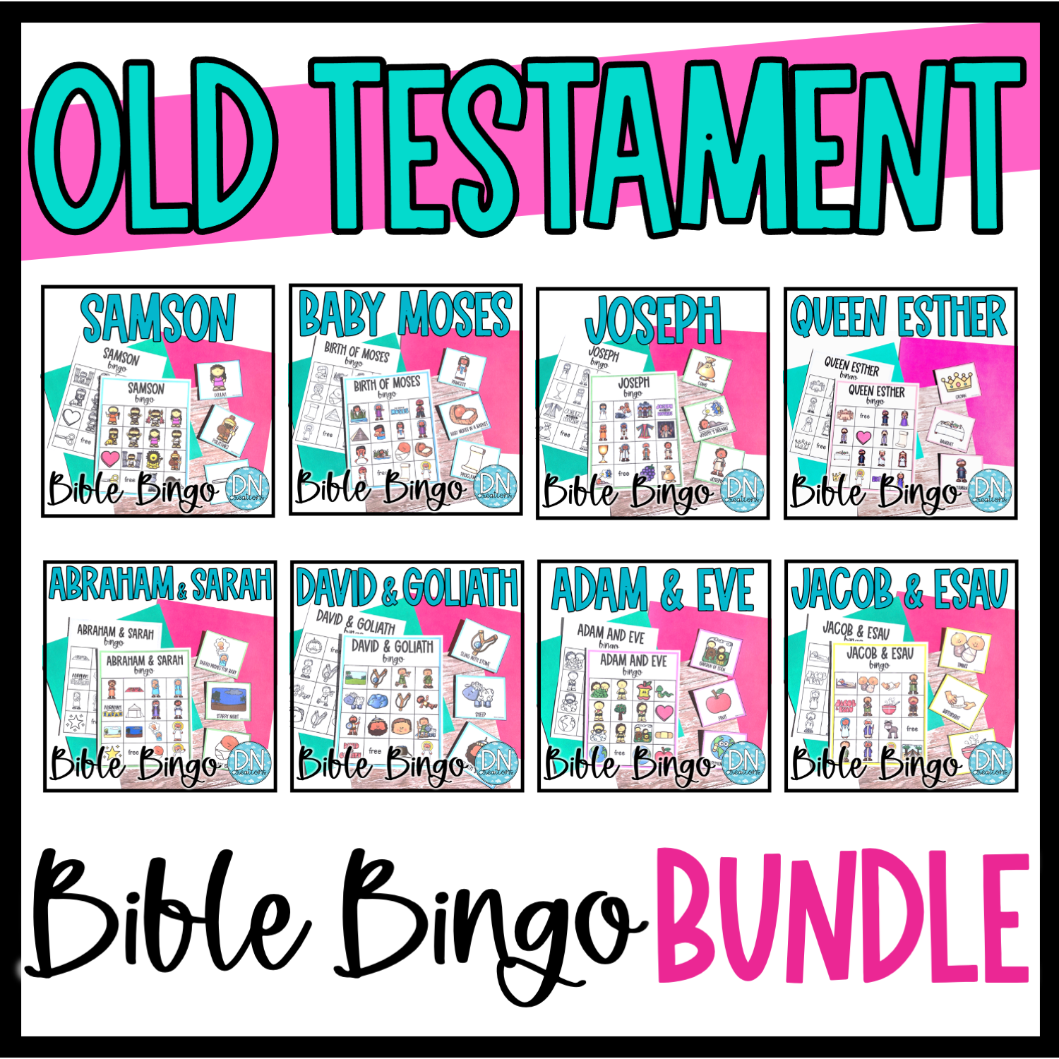 Bible Bingo Bundle 1 l Old Testament Games l Sunday School Games - Classful