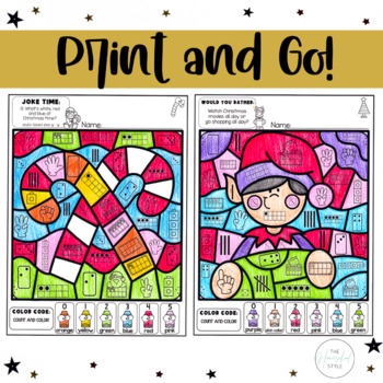 Christmas Math Color by Number Sense Activities - Classful