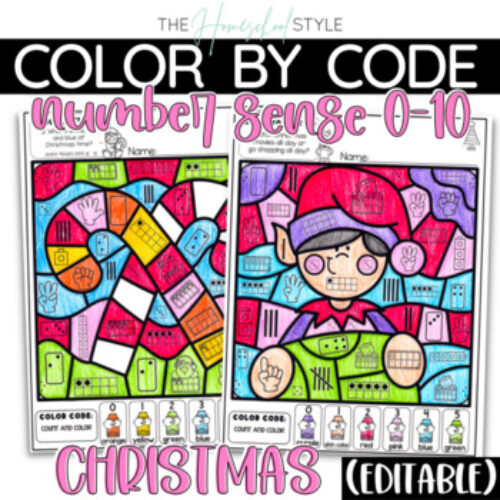 Christmas Math Color by Number Sense Activities - Classful