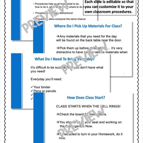 Class Procedures Scavenger Hunt - Classful