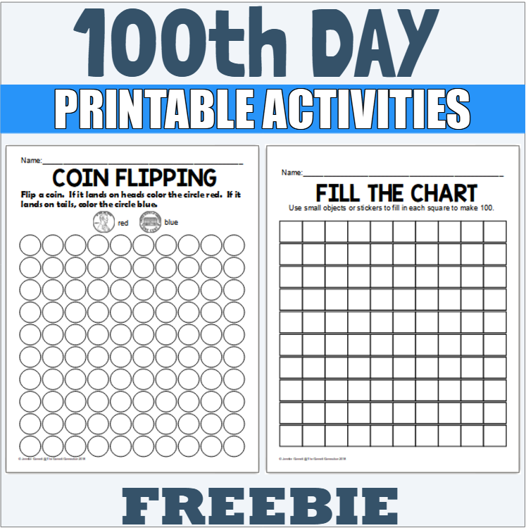 100th Day Worksheet Freebie - Classful