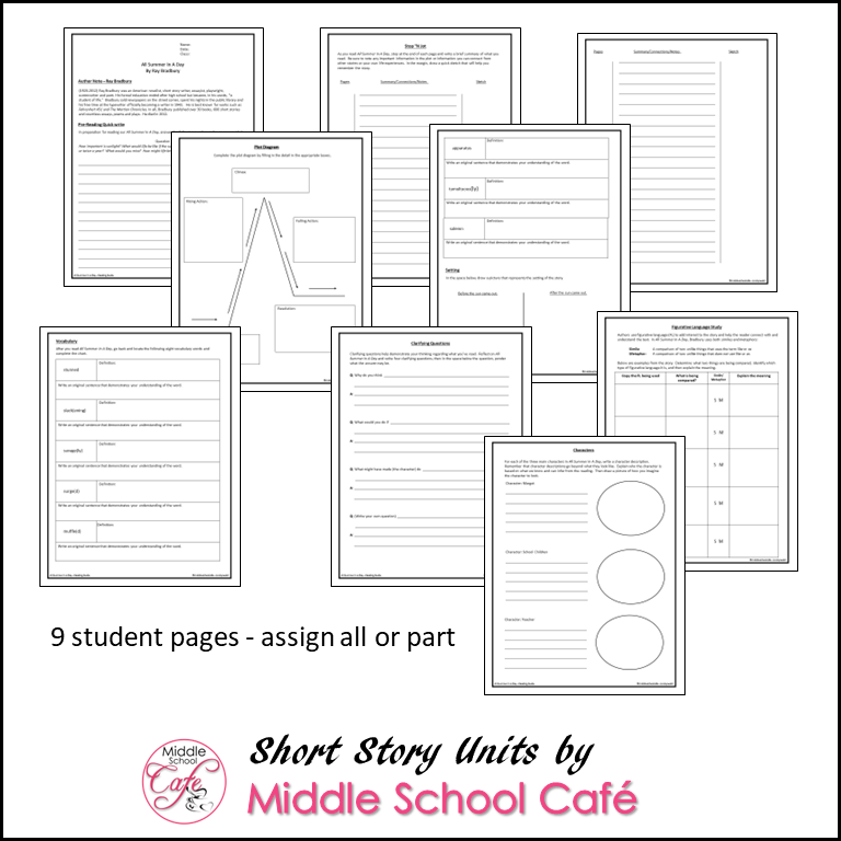 All Summer In a Day Short Story Unit Reading Guide - Classful
