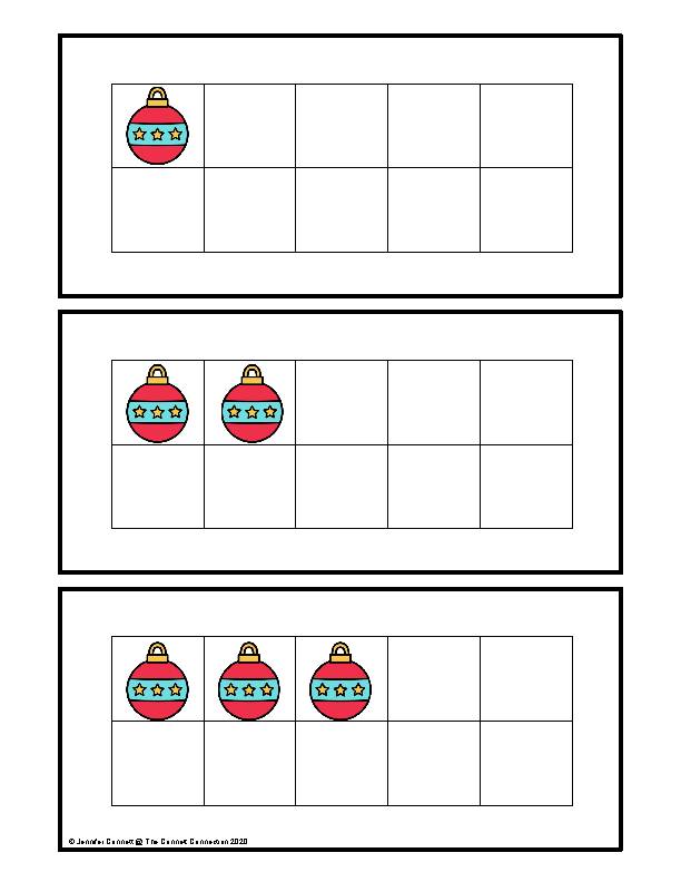 Christmas Math Center Counting to 10 with Ten Frames - Classful