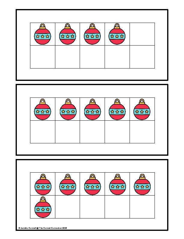 Christmas Math Center Counting to 10 with Ten Frames - Classful