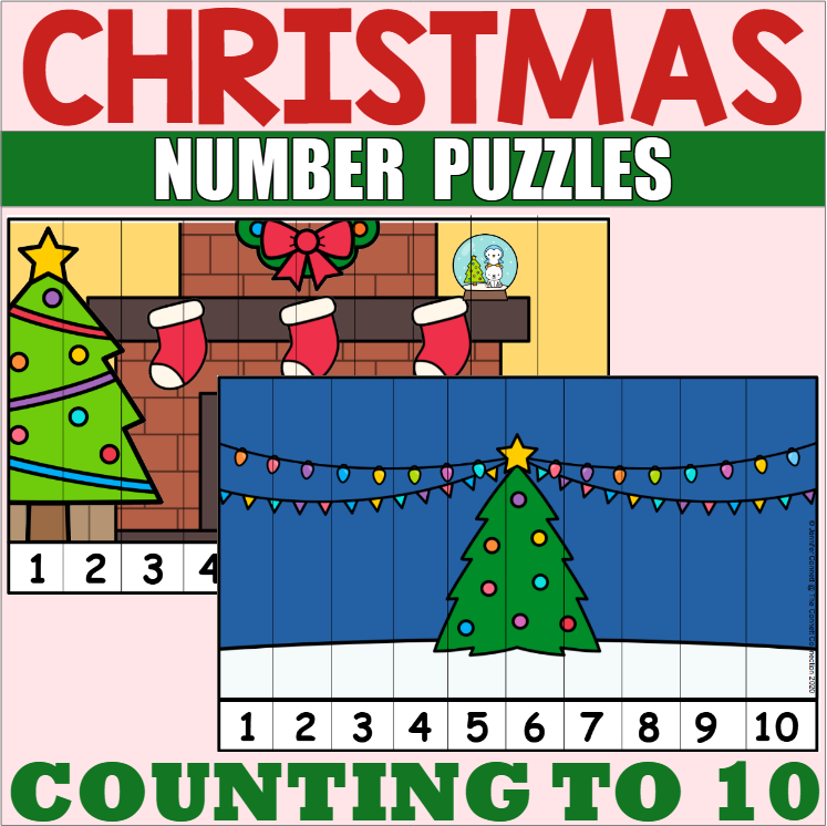 Christmas Counting Puzzles 1-10 - Classful