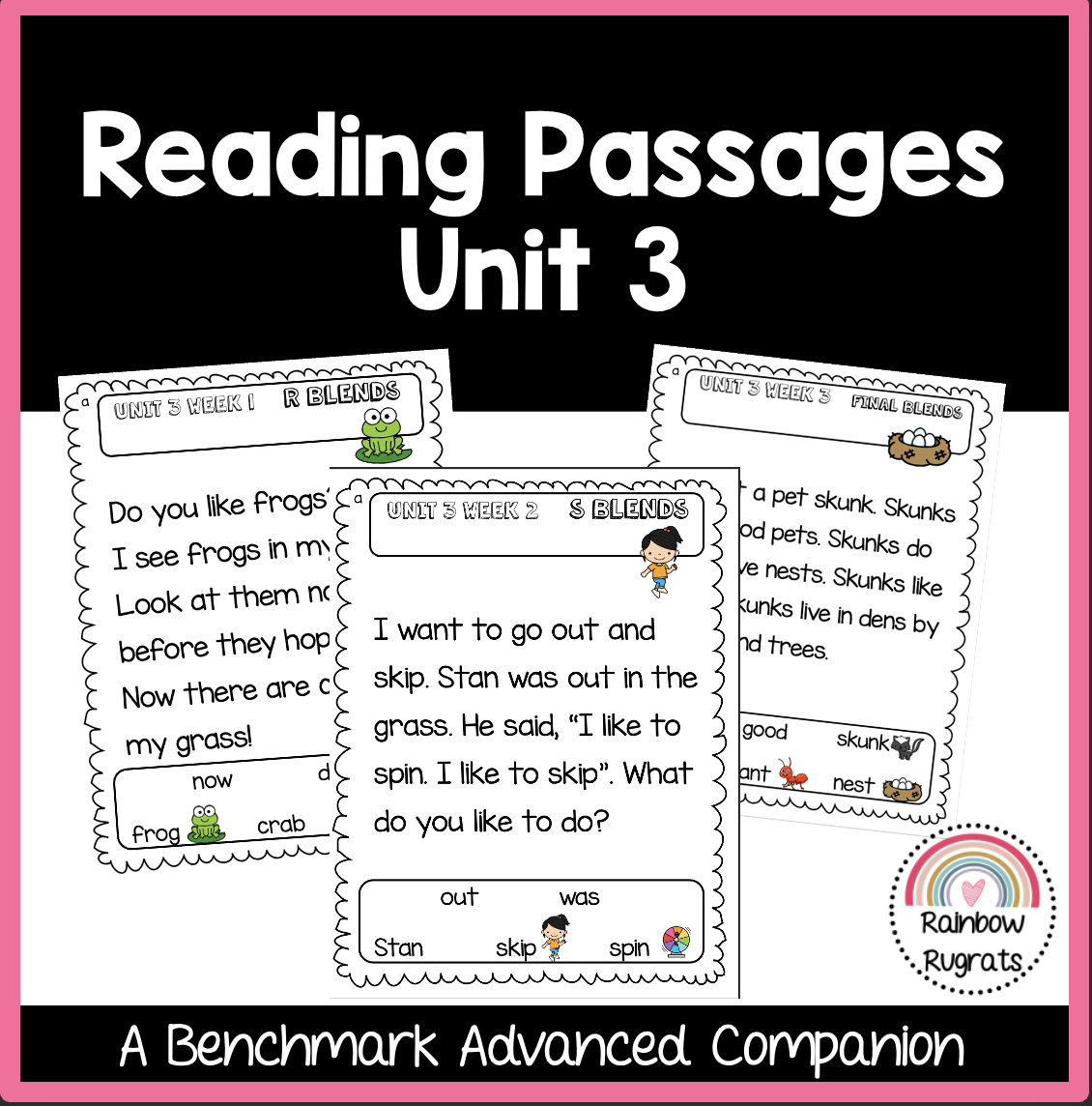 Benchmark Advance Unit 3 Fluency Passages First Grade - Classful