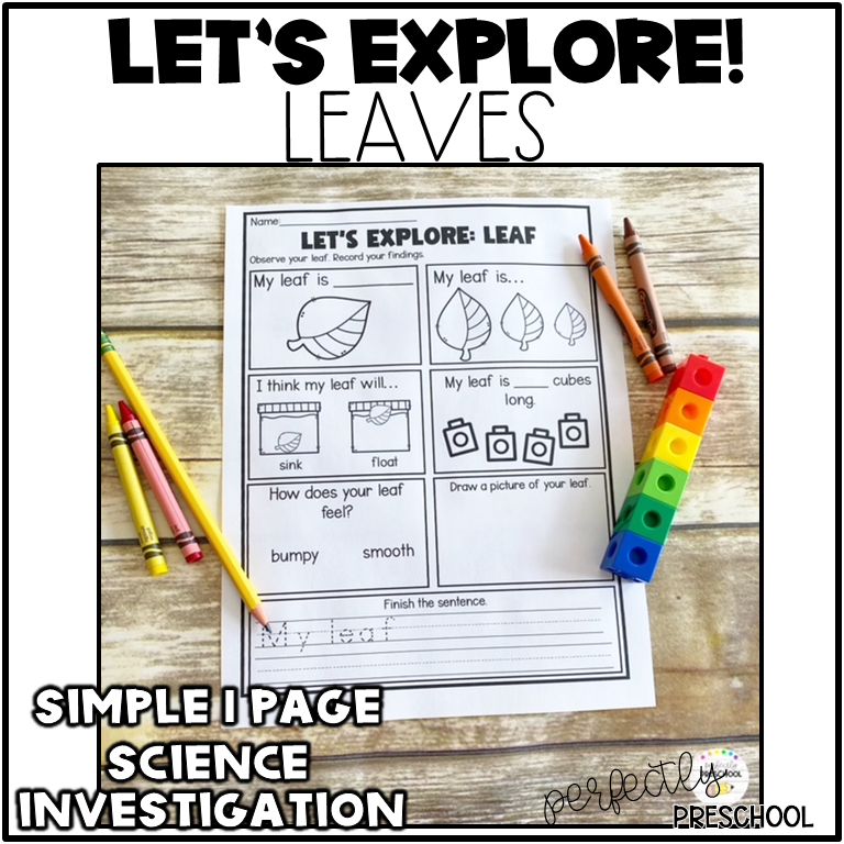 Let's Explore Leaves Hands-On Science Investigation for Preschool ...