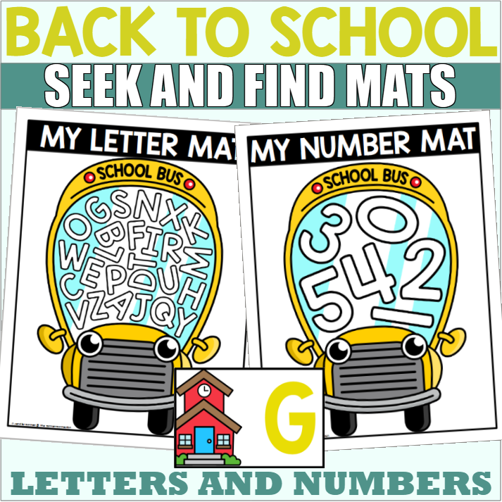 Back to School Letter and Number Seek and Find Mats - Classful