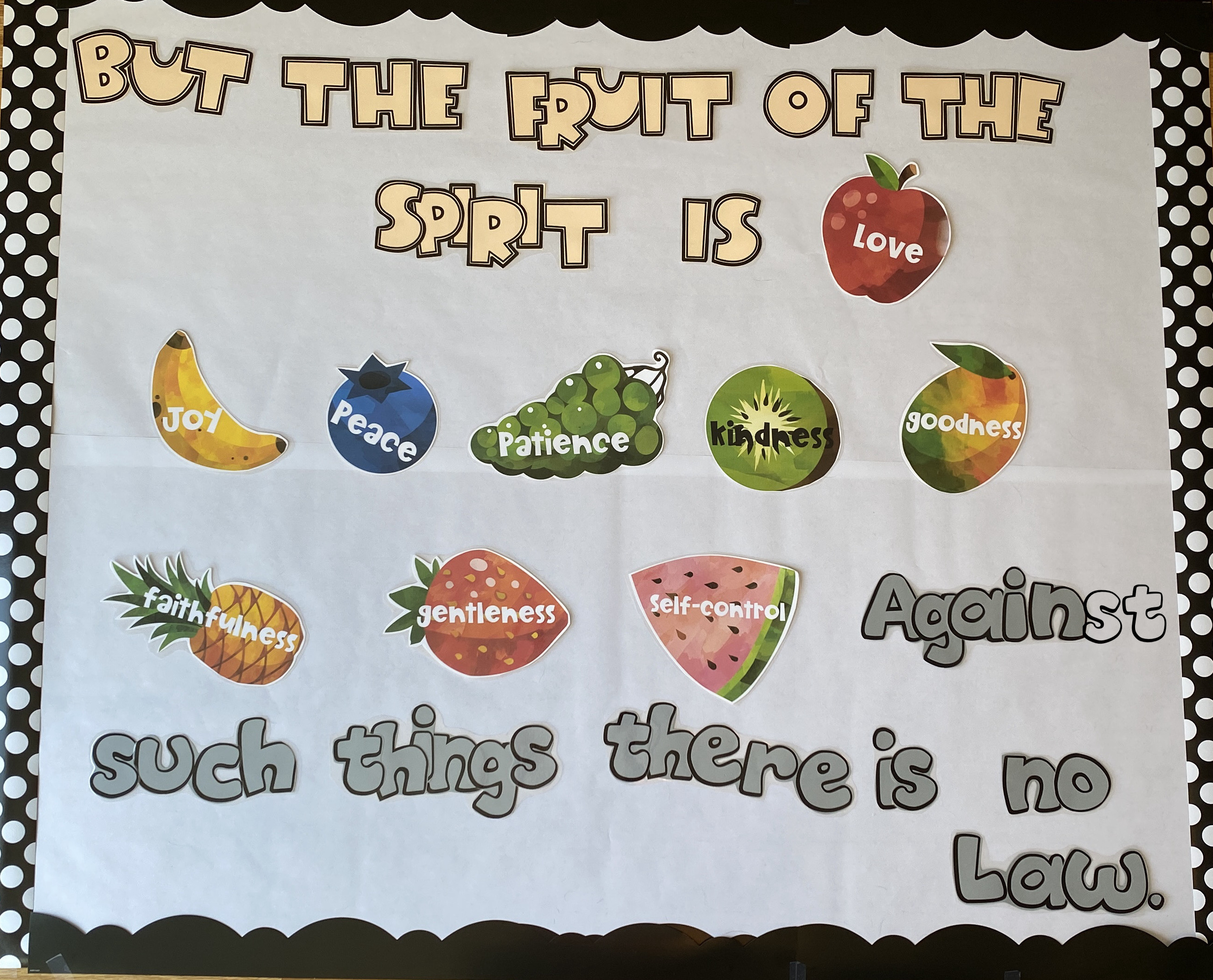 Fruit of the Spirit Bible Verse Bulletin Board or Door Decor - Classful