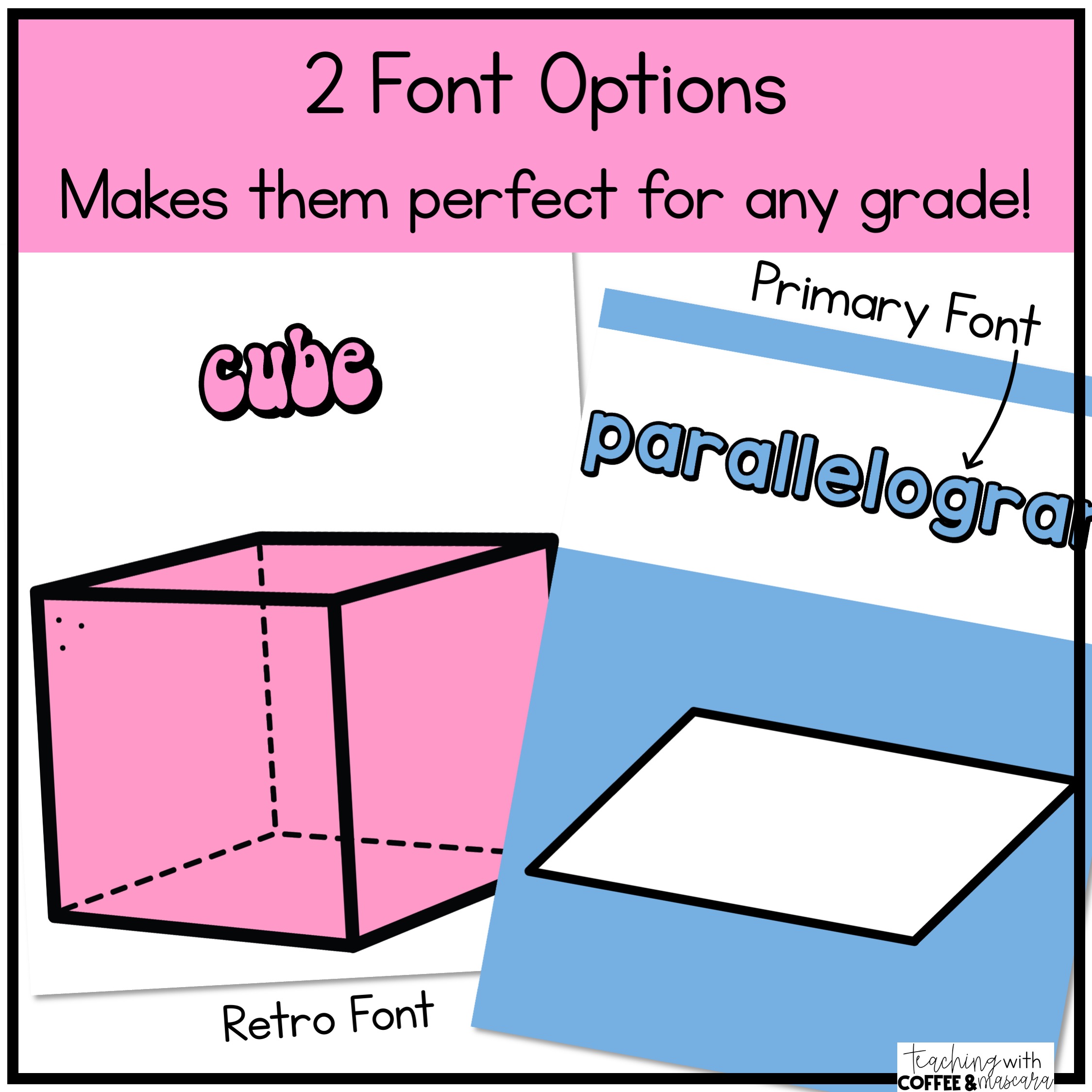 2d and 3d Shape Posters Retro - Classful