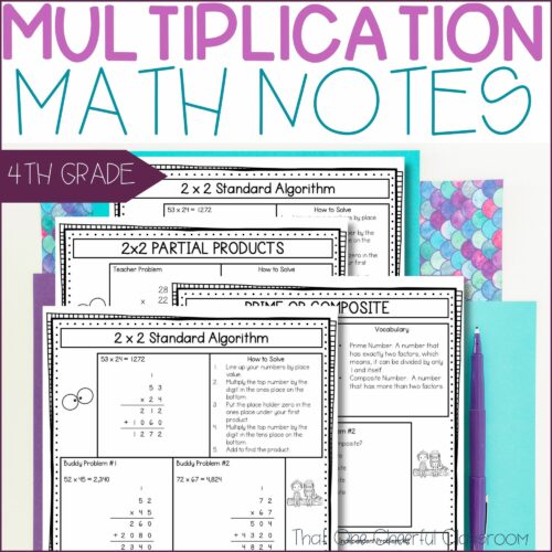 4th Grade Prime & Composite, Factors, and 2 Digit Multiplication Math ...
