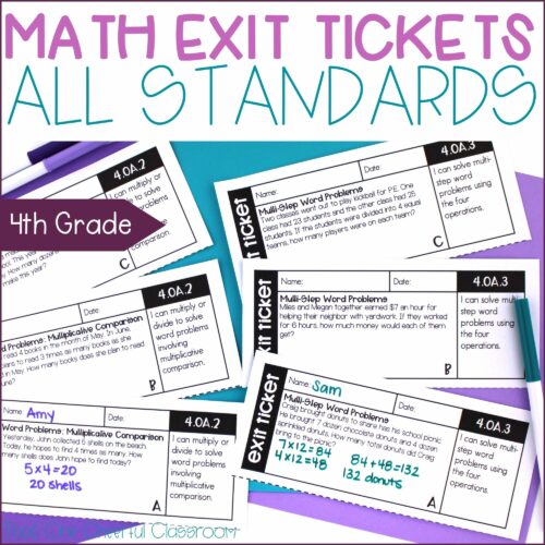 4th Grade Math Exit Tickets - Classful