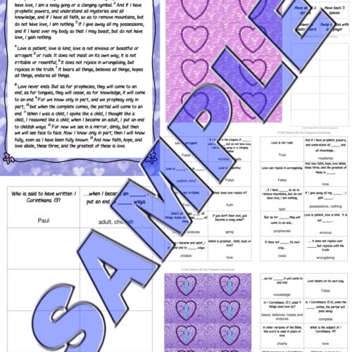 1 Corinthians 13 - Love Is.... Game - Classful